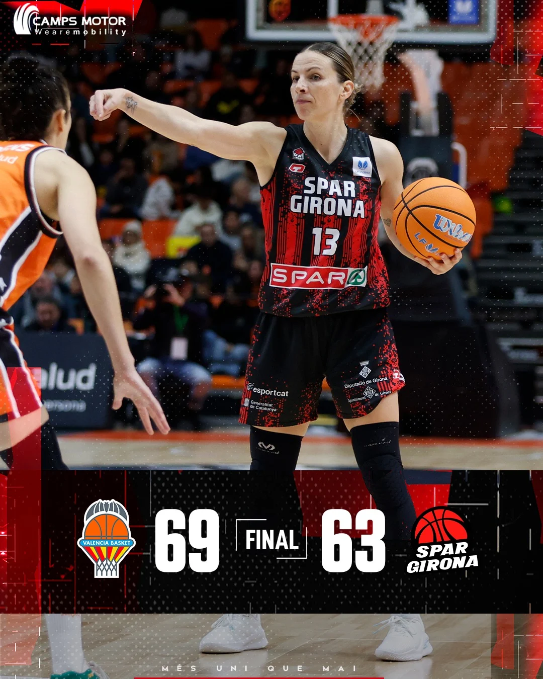 Uni loses the first league match fighting in Valencia - Basquet Girona